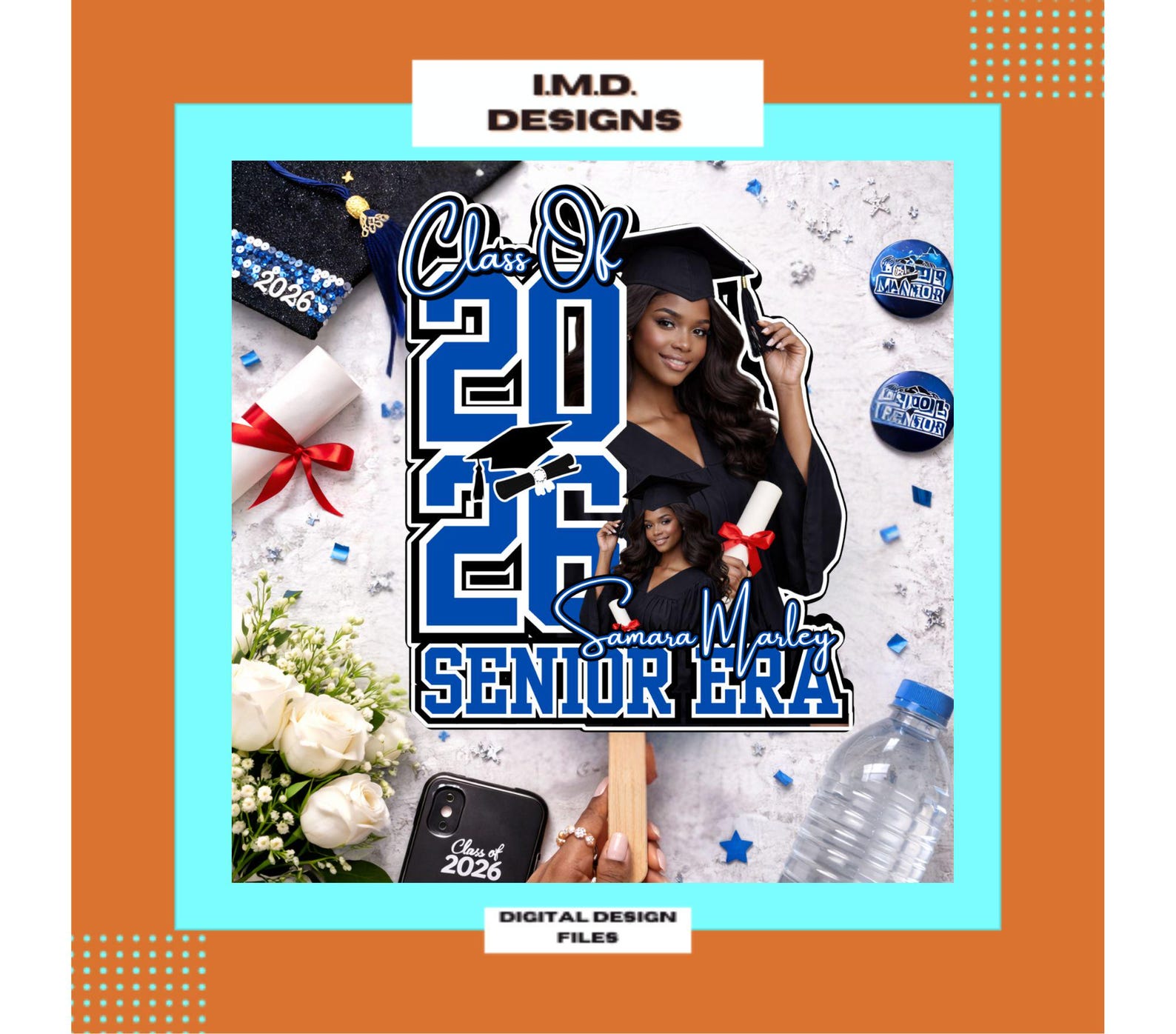 Graduation Fan Template 2026, Senior Era Class of 2026 Photo Paddle ...