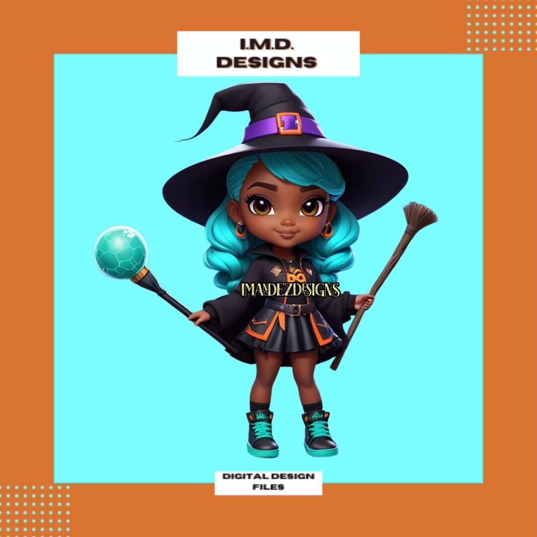 Witch Sticker Design, Halloween Clipart, Printable Witch Image ...