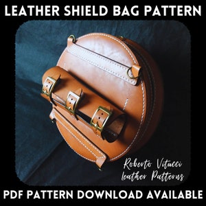 Round Leather Shield Bag With Arm Guard | Round Leather Bag in 2 Sizes and 7 Different Frontal ...