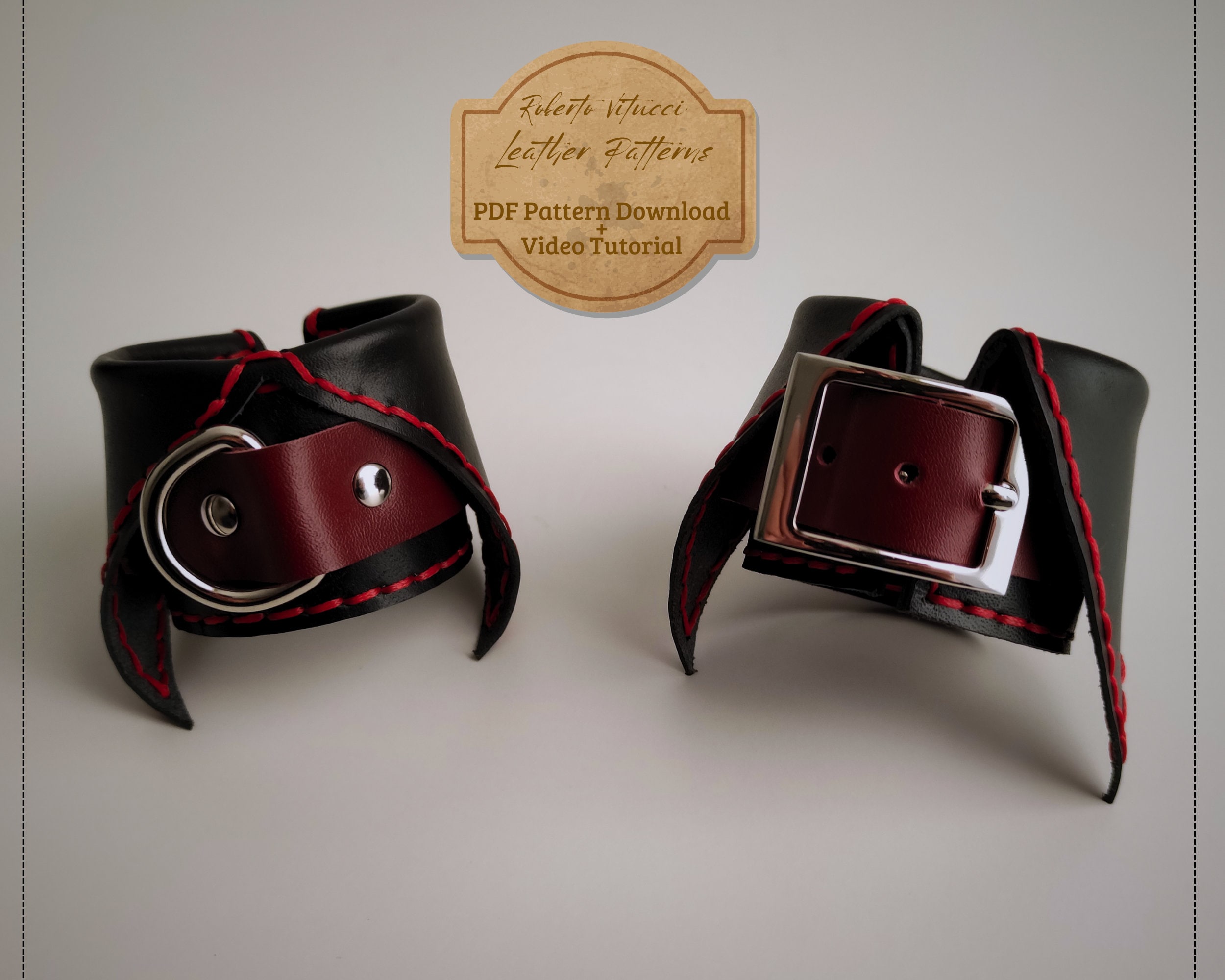 Elegant Leather Choker and Cuffs Multi Size Pattern - Etsy