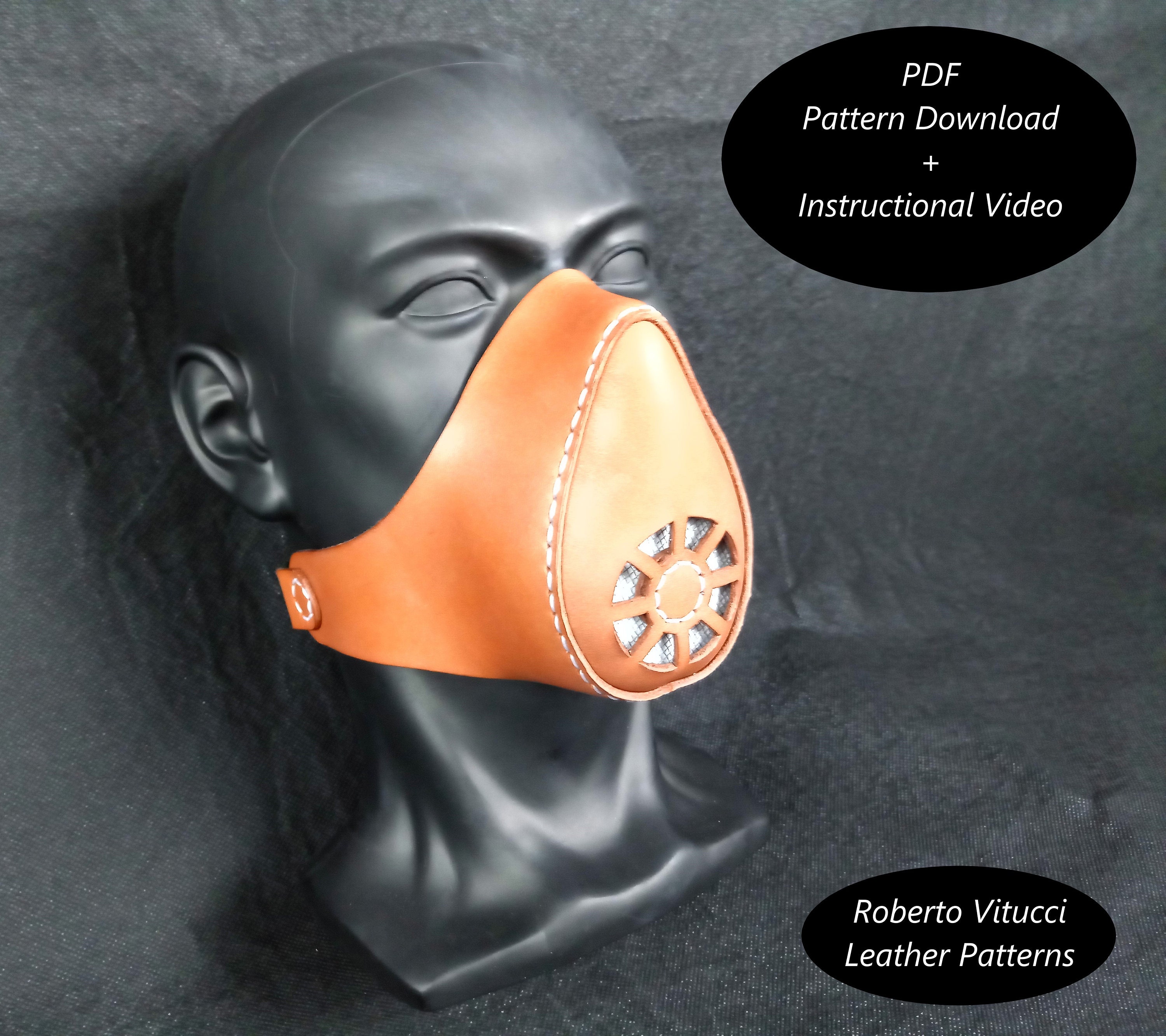 Leather Mask Pattern 3 Size Instructional Video - Etsy