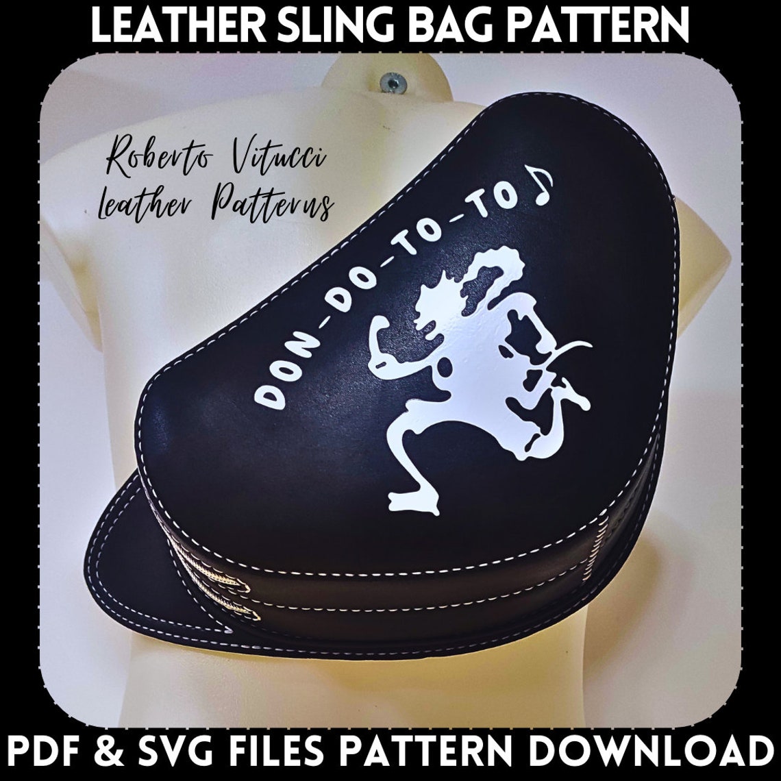 Leather Sling Bag Pattern PDF - SVG + Tutorial Video | Crossbody Sling ...