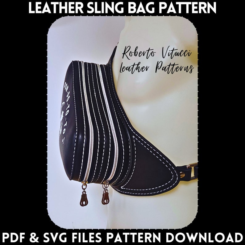 Leather Sling Bag Pattern PDF - SVG + Tutorial Video | Crossbody Sling ...