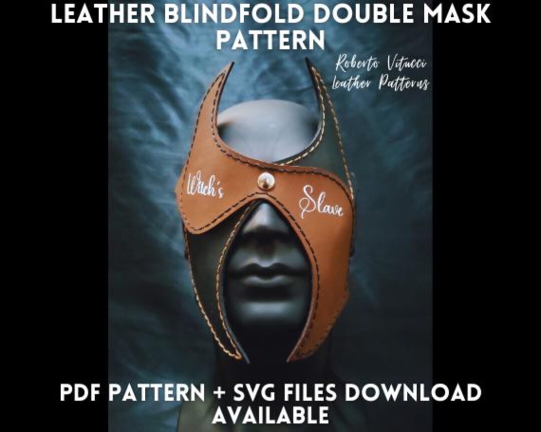Leather Blindfold Double Mask Pattern PDF - SVG | BDSM Leather Mask Diy ...