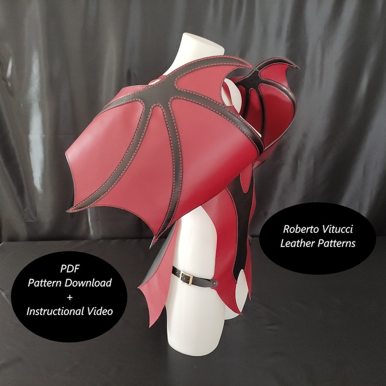 Leather Vampire Bat Wings Pattern – Fantasy Cosplay Wings PDF ...