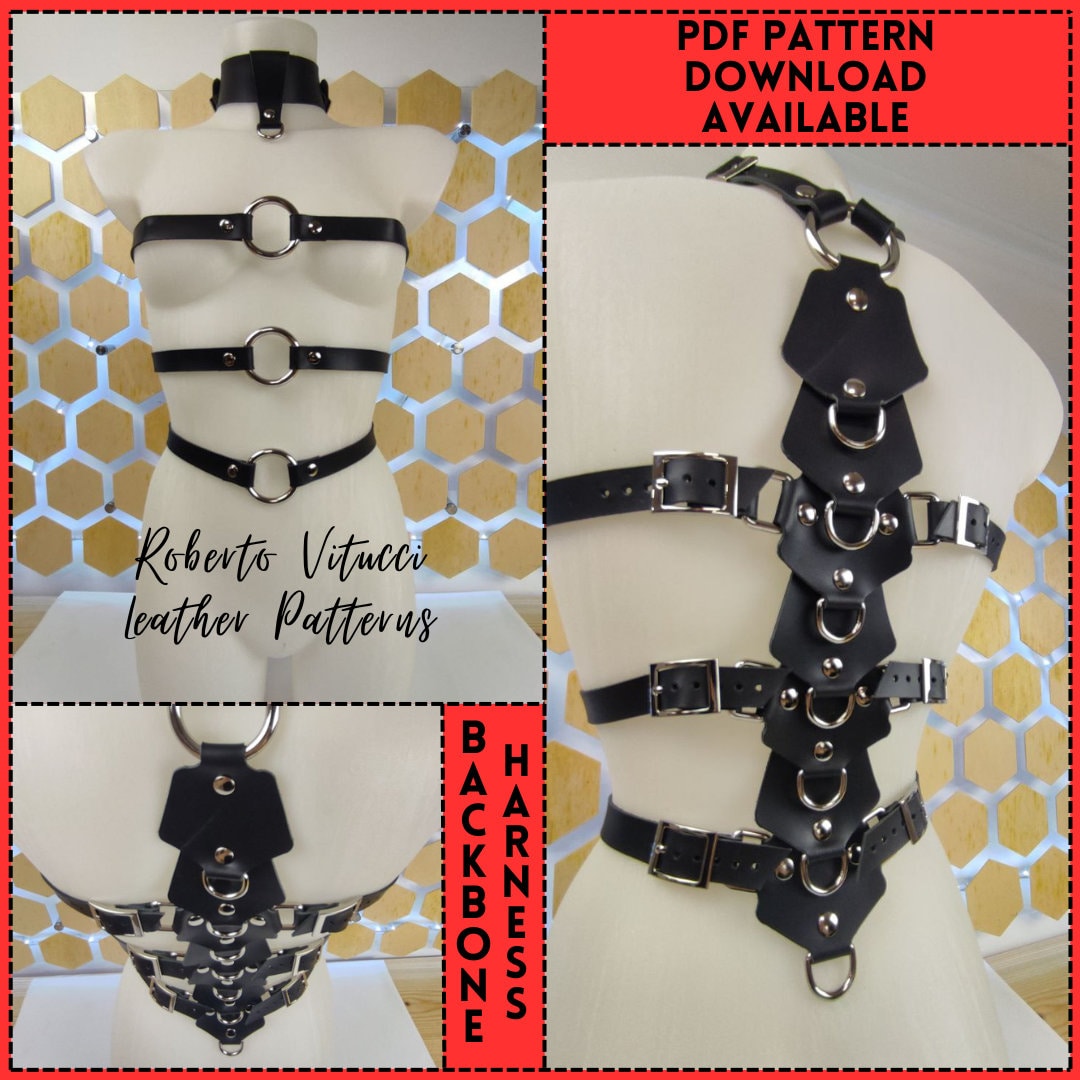Backbone Leather Harness | Bdsm Sexy Accessories | PDF Pattern With Tutorial Video - Etsy