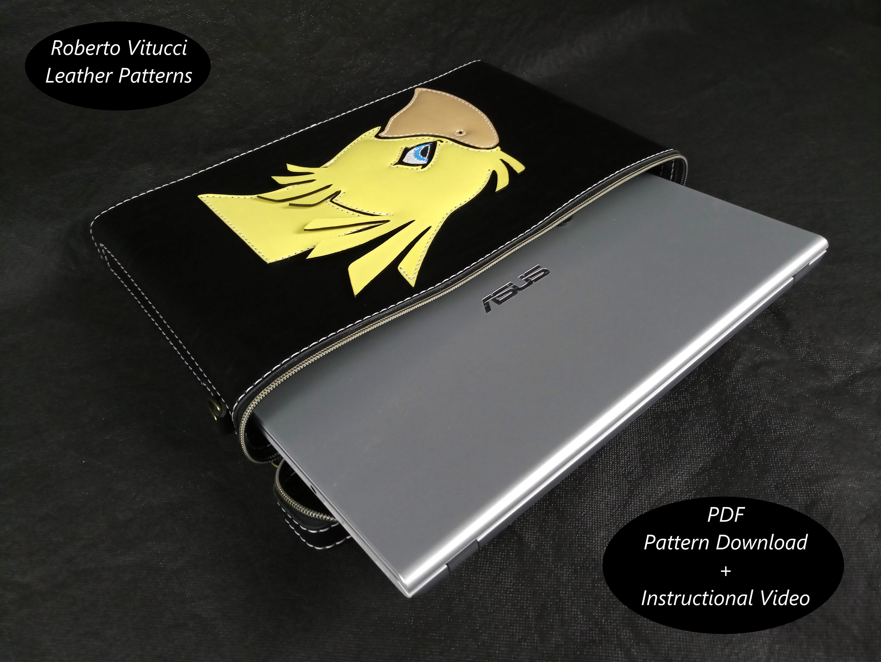 Leather Laptop Bag Pattern – Multi Size Leather Briefcase PDF ...
