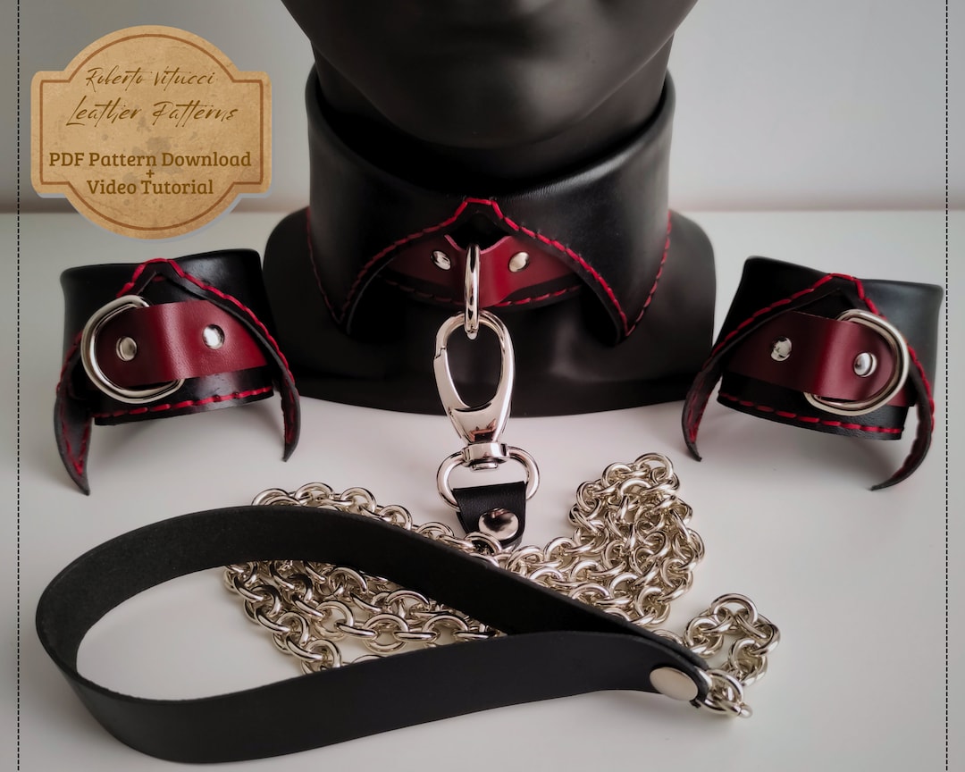 Elegant Leather Choker and Cuffs Multi Size Pattern + Instructional ...