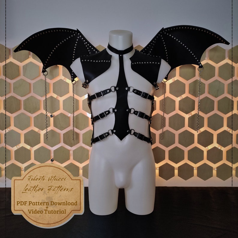 Incubus Leather Harness Pattern With Demon Wings and Tail – Cosplay ...