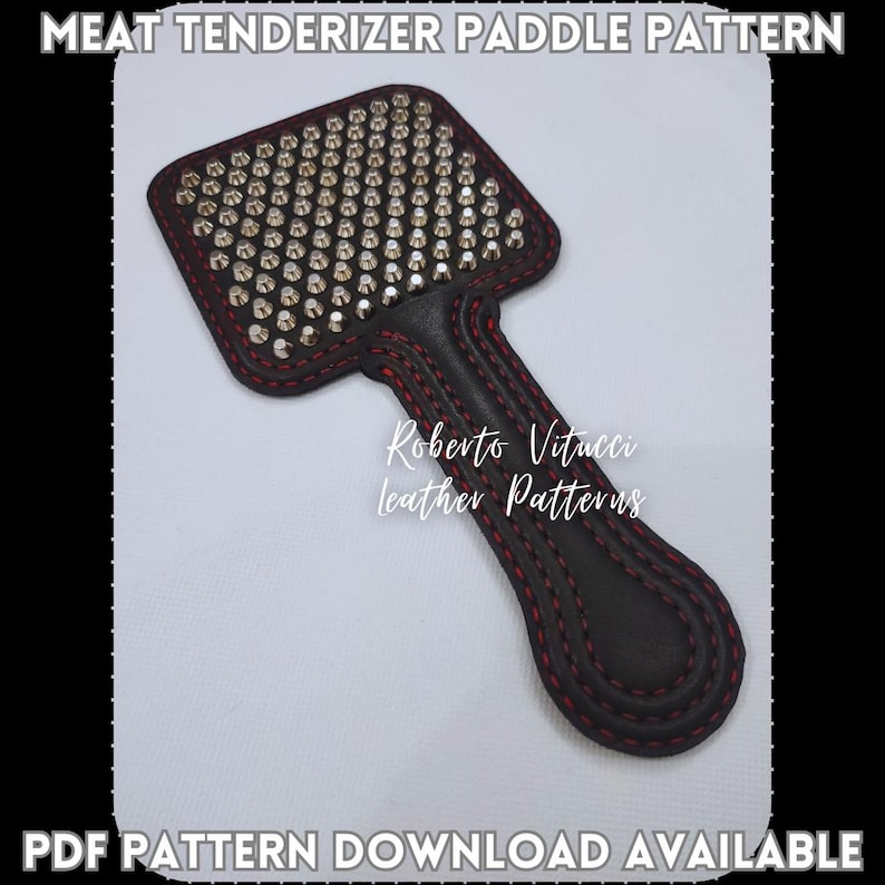 Meat Tenderizer Spanking Paddle Pattern PDF & SVG | BDSM Leather Paddle ...