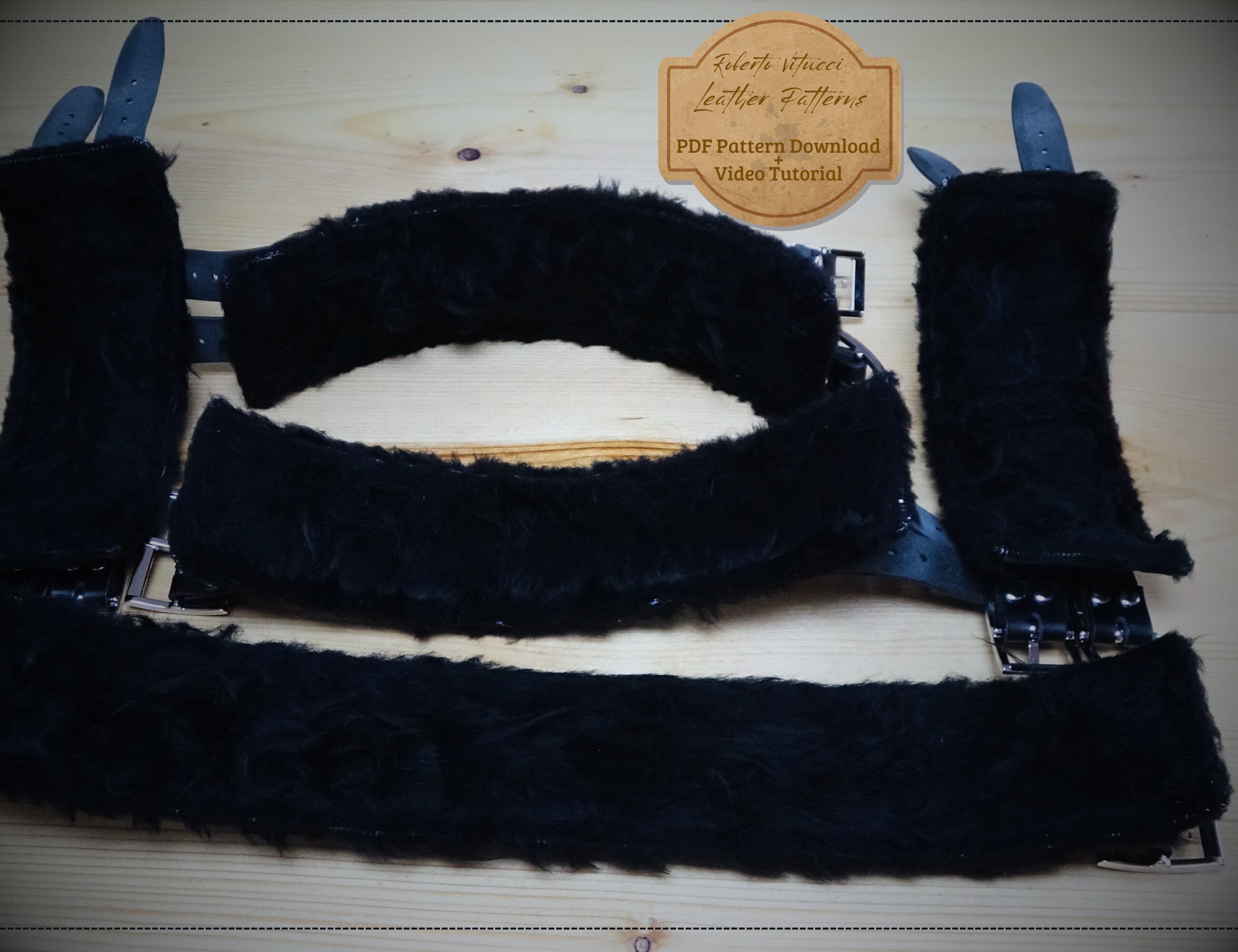 Leather Choker and Cuffs Pattern – Fur Weave Design Multi Size DIY PDF ...