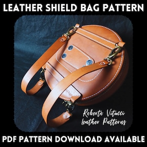 Round Leather Shield Bag Pattern PDF + Tutorial Video | 2 Sizes Round ...