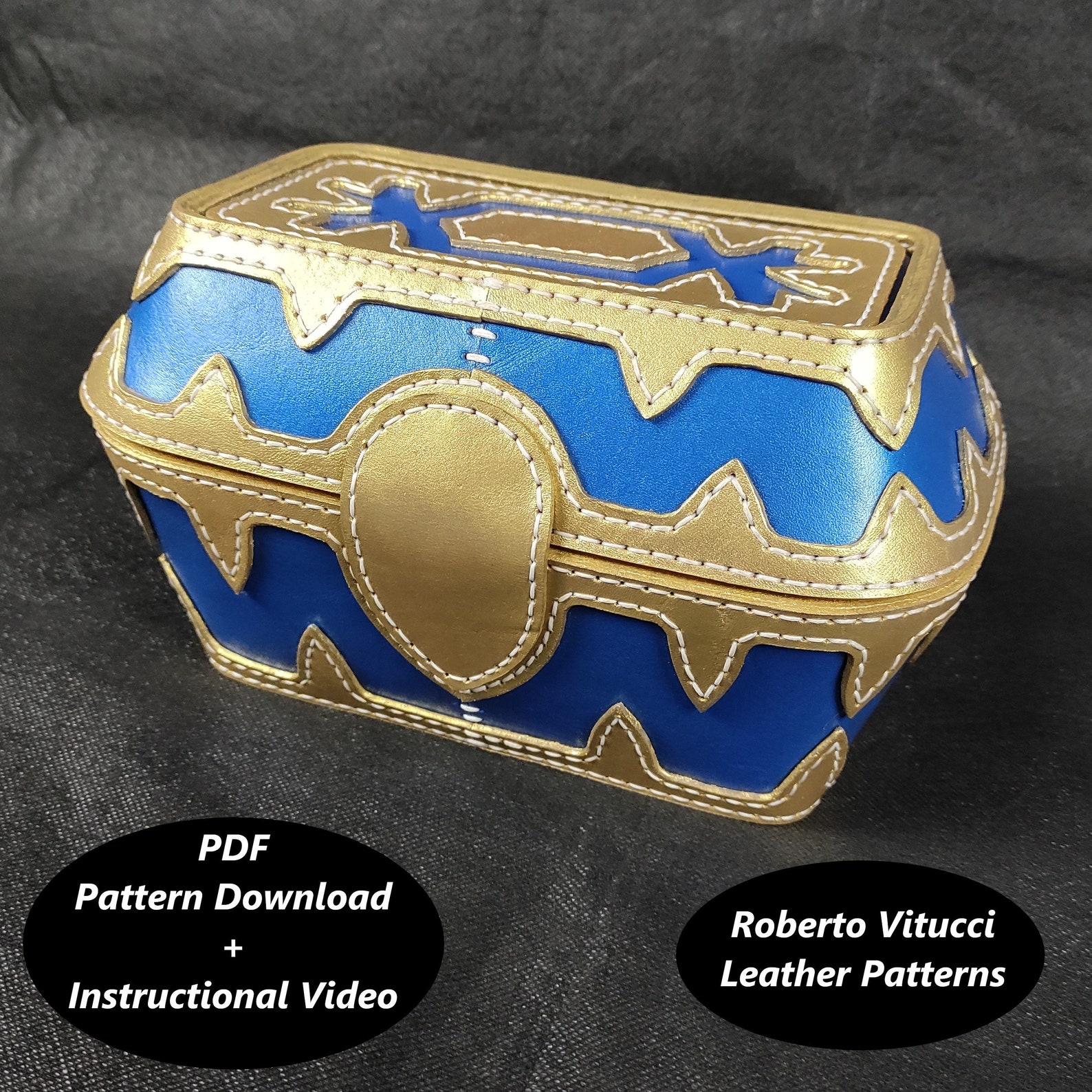 Leather Treasure Chest / Jewelry Box / Dice Box Pattern + Intructional ...