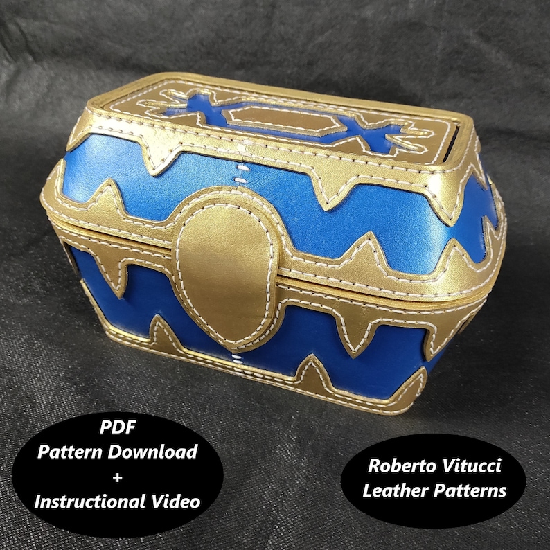 Leather Treasure Chest / Jewelry Box / Dice Box Pattern + Intructional Video - Etsy