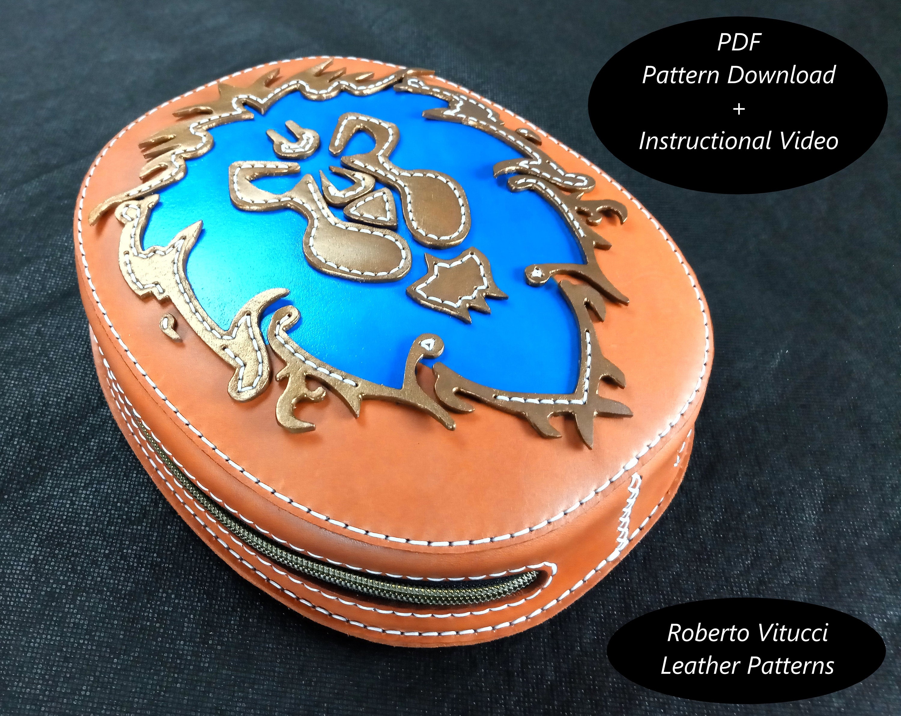 Wow Leather Belt Bag Pattern alliance & Horde Emblem - Etsy