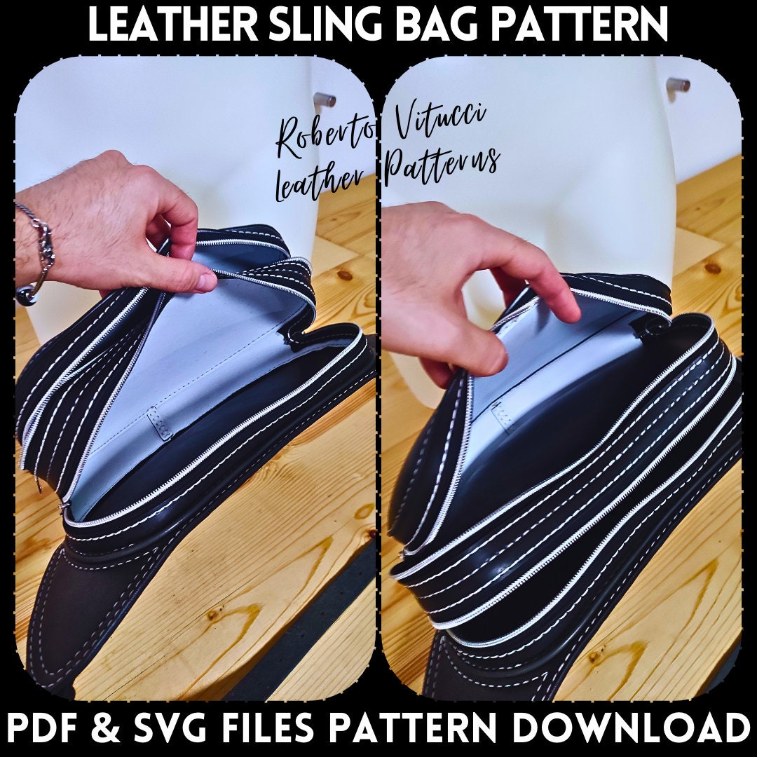 Leather Sling Bag Pattern PDF - SVG + Tutorial Video | Crossbody Sling ...
