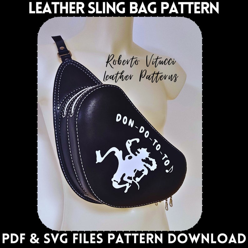 Leather Sling Bag Pattern PDF - SVG + Tutorial Video | Crossbody Sling ...