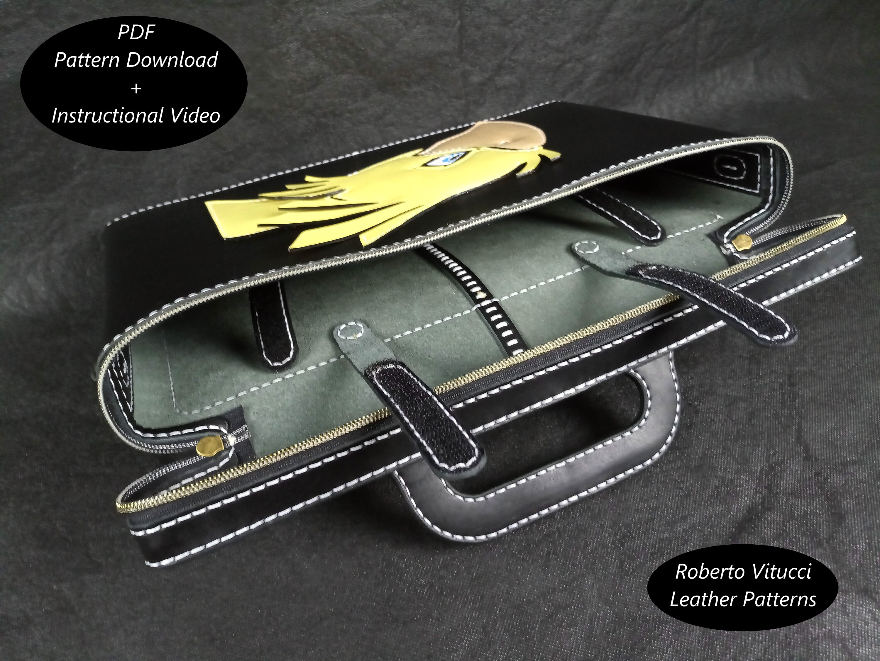 Leather Laptop Bag Multi Size Pattern Instructional Video | Etsy