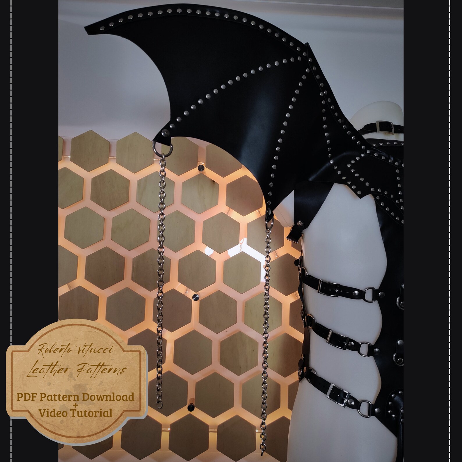 Incubus Leather Harness Pattern With Demon Wings and Tail – Cosplay ...