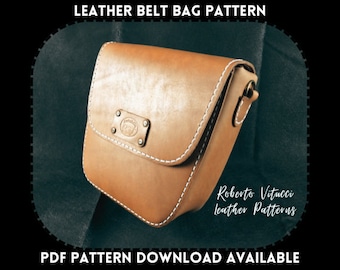 Leather Belt Bag Pattern (PDF + Tutorial Video) | DIY Leathercraft Belt ...