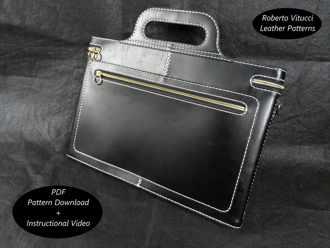 Leather Laptop Bag Multi Size Pattern Instructional Video - Etsy