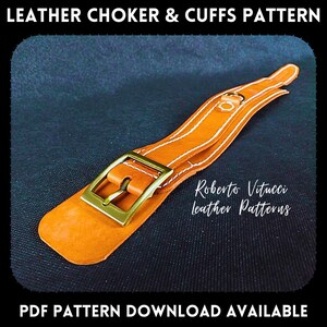 Leather Choker & Cuffs Pattern PDF + Tutorial Video | Multi Size ...