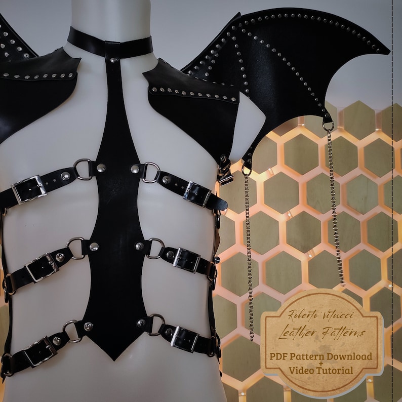 Incubus Leather Harness Pattern With Demon Wings and Tail – Cosplay ...