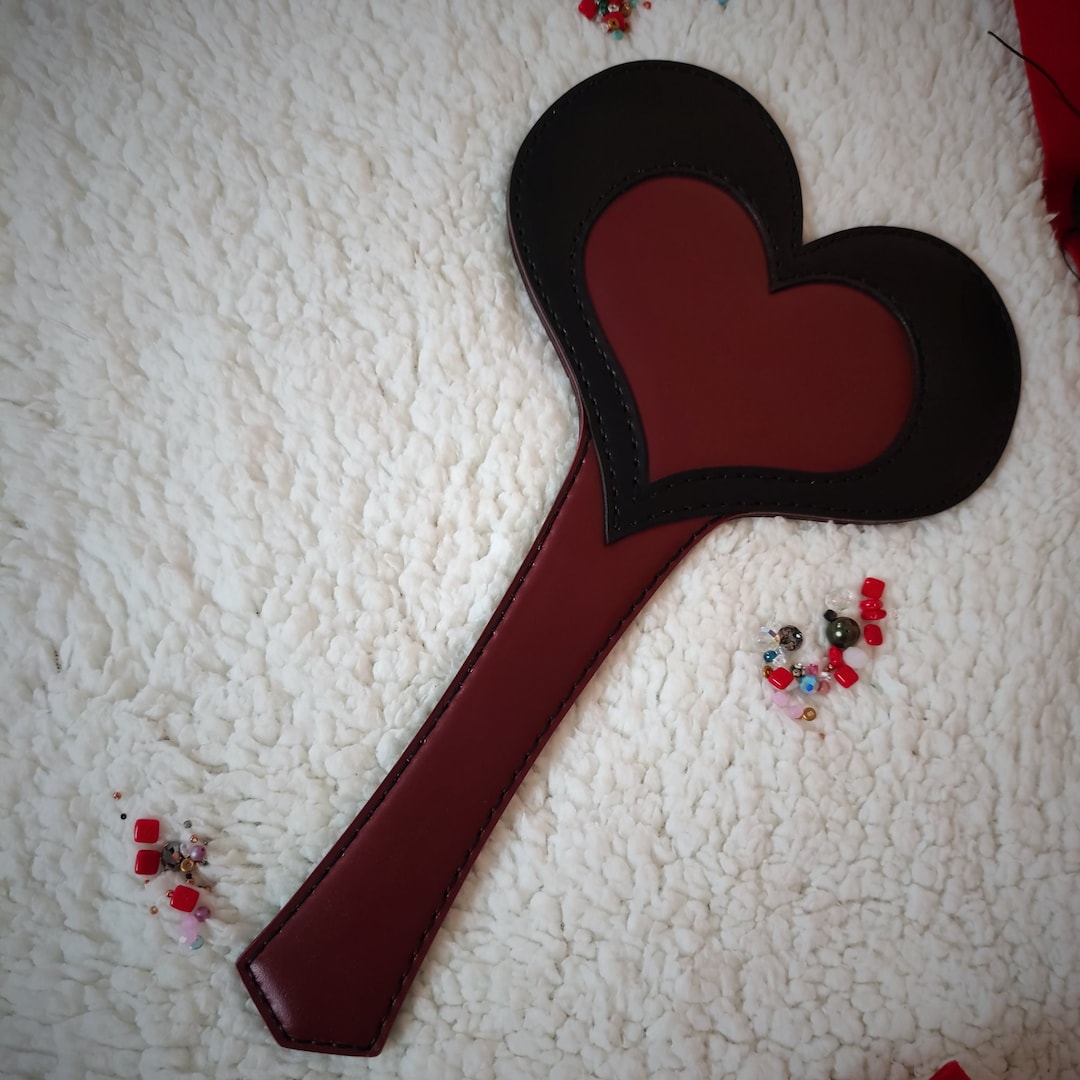 BDSM Heart-shaped Leather Spanking Paddle | Handmade | TRUE Italian ...