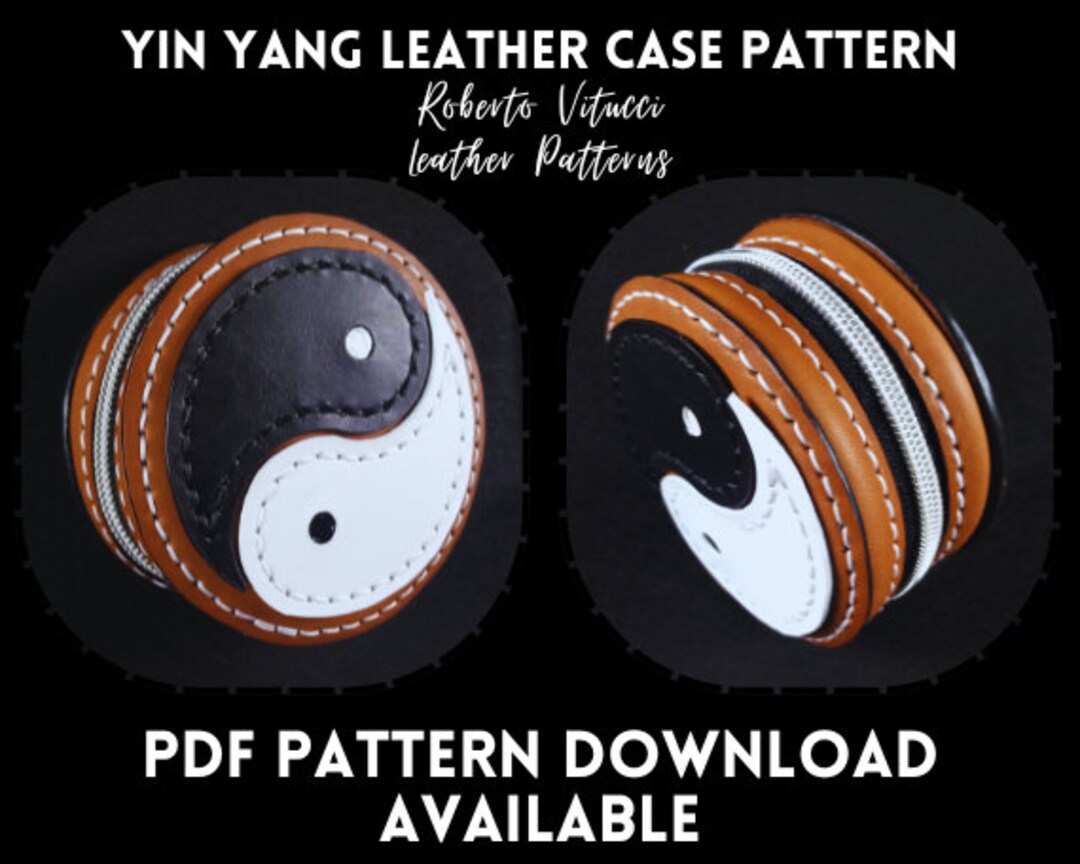 Yin Yang Leather Case Pattern With Video Tutorial | DIY Crafting - Etsy