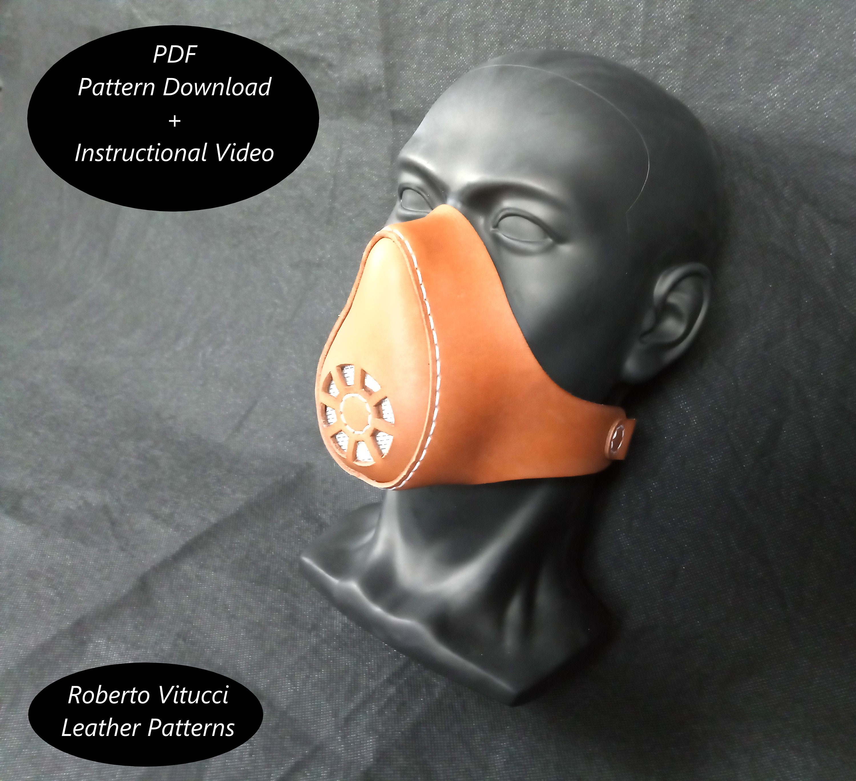 Leather Mask Pattern 3 Size Instructional Video - Etsy
