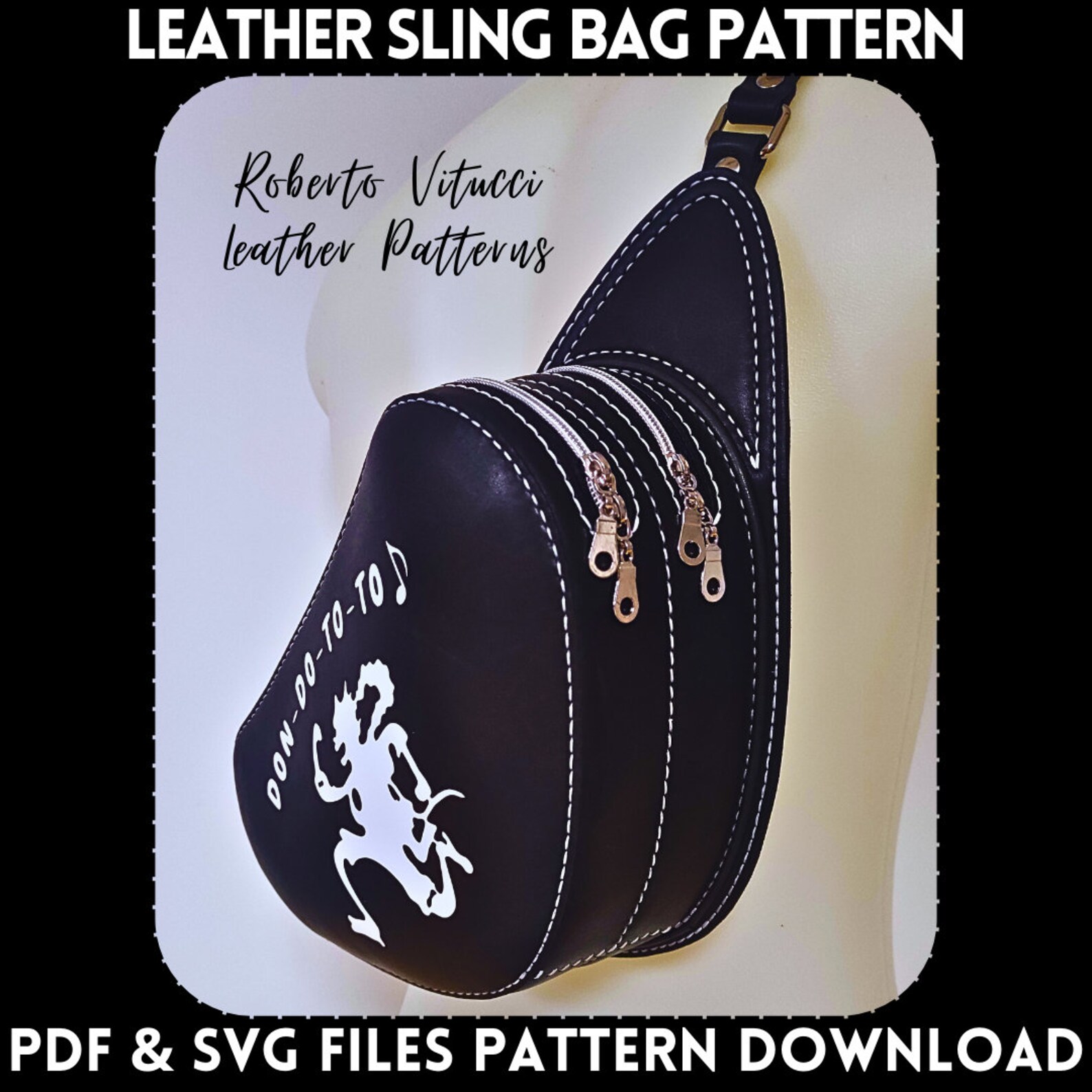 Leather Sling Bag Pattern PDF - SVG + Tutorial Video | Crossbody Sling ...