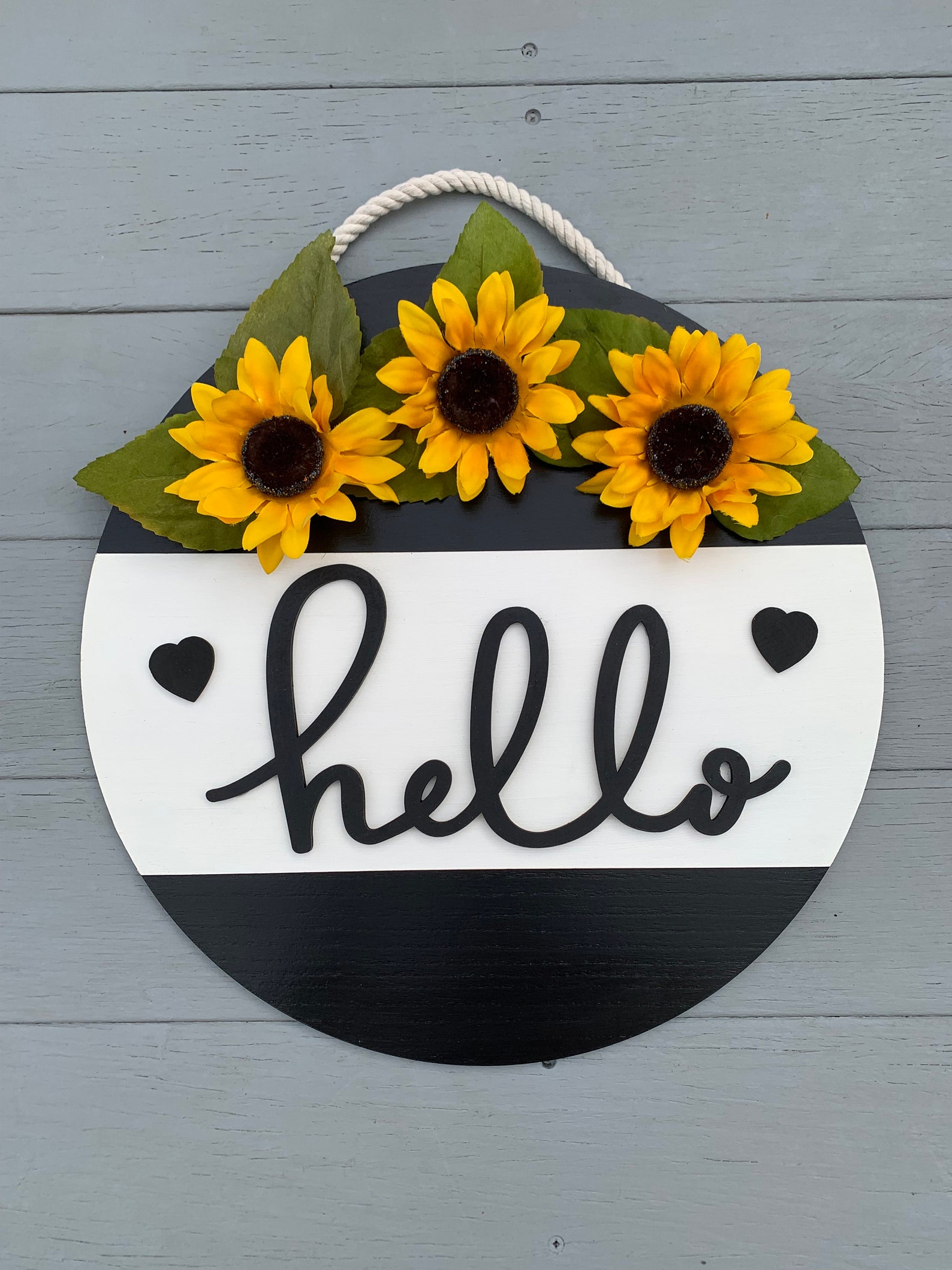 Hello Sunflower Front Door Decor - Etsy