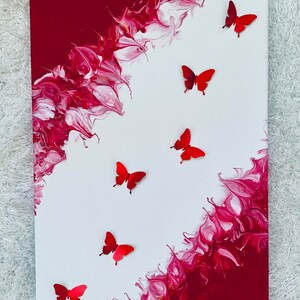 Original Red Butterfly Acrylic Painting - Etsy
