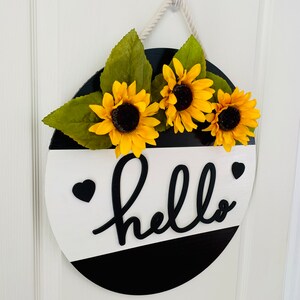 Hello Sunflower Front Door Decor - Etsy