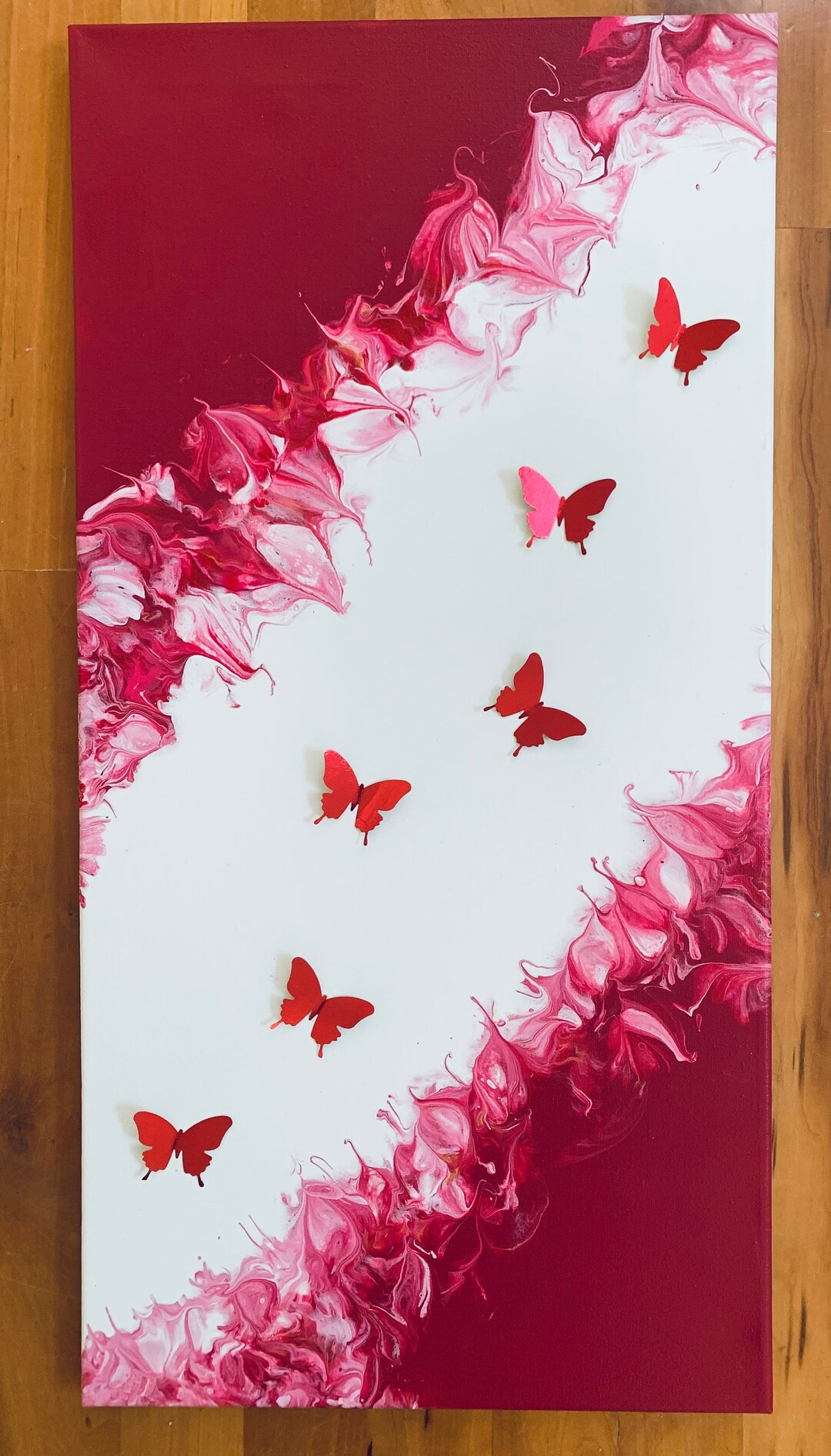 Original Red Butterfly Acrylic Painting - Etsy