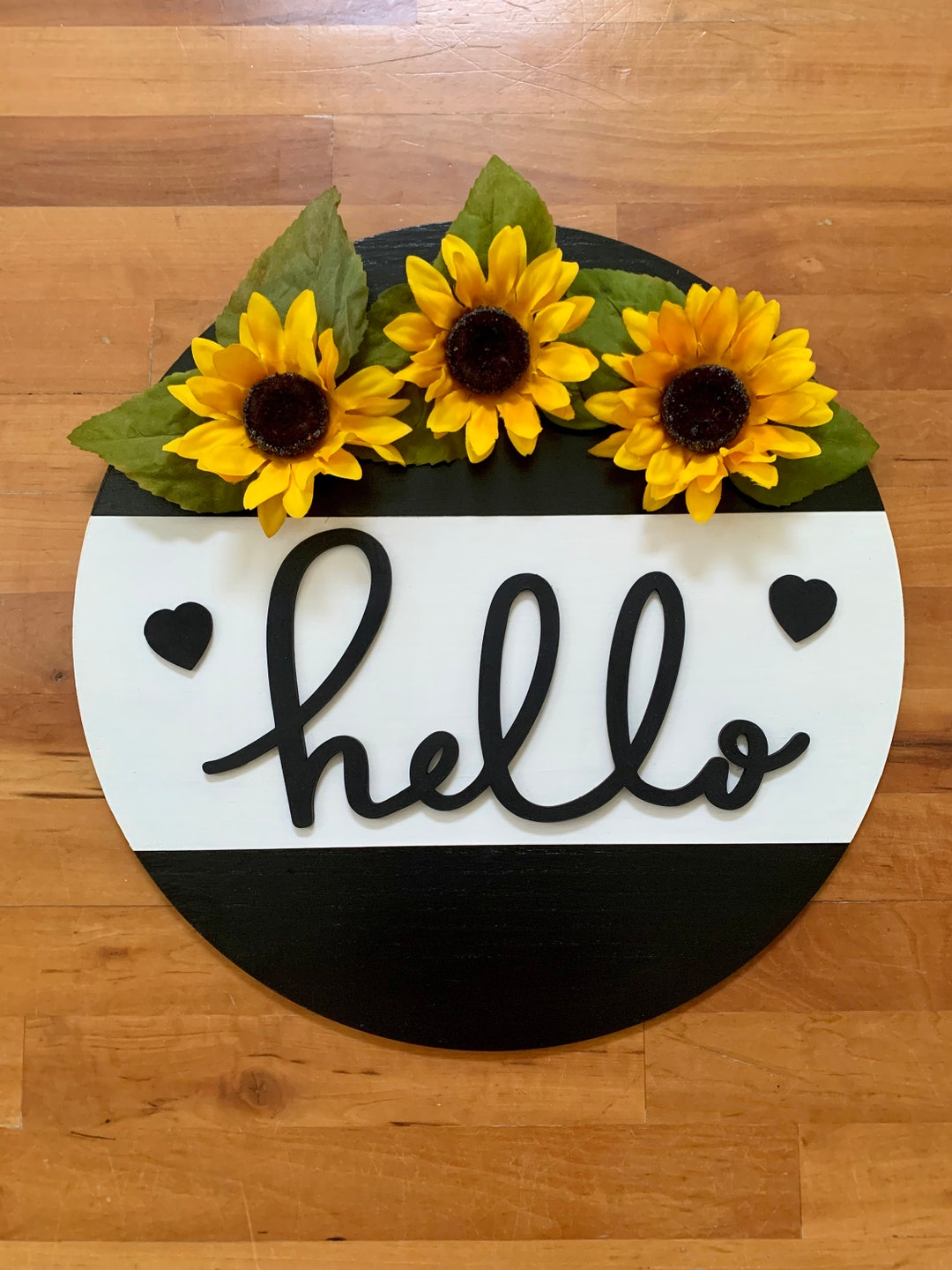 Hello Sunflower Front Door Decor - Etsy