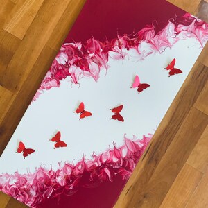 Original Red Butterfly Acrylic Painting - Etsy