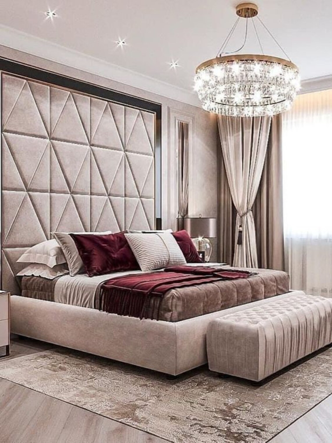 Luxury Triangles Upholstered Soft Wall Panels, Headboard Panel ...