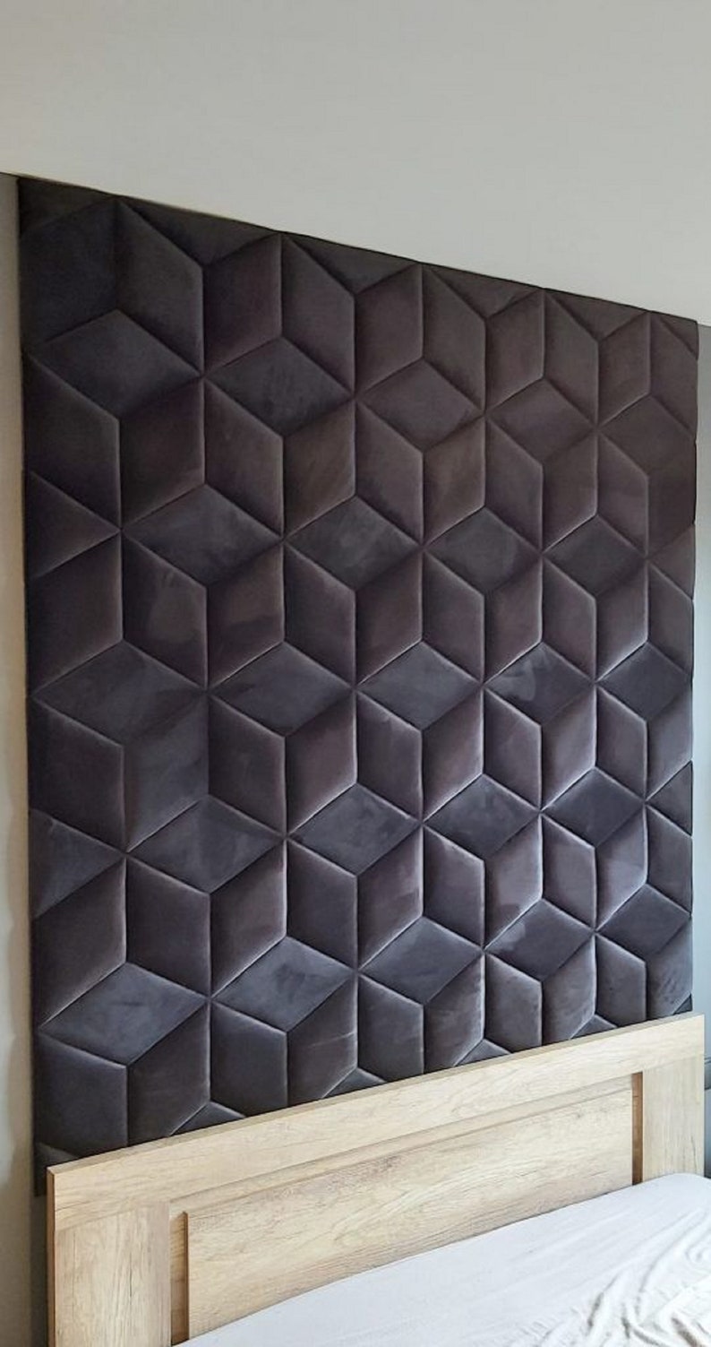 Luxury Upholstered Rhombus Soft Wall Panels Upholstered Head - Etsy
