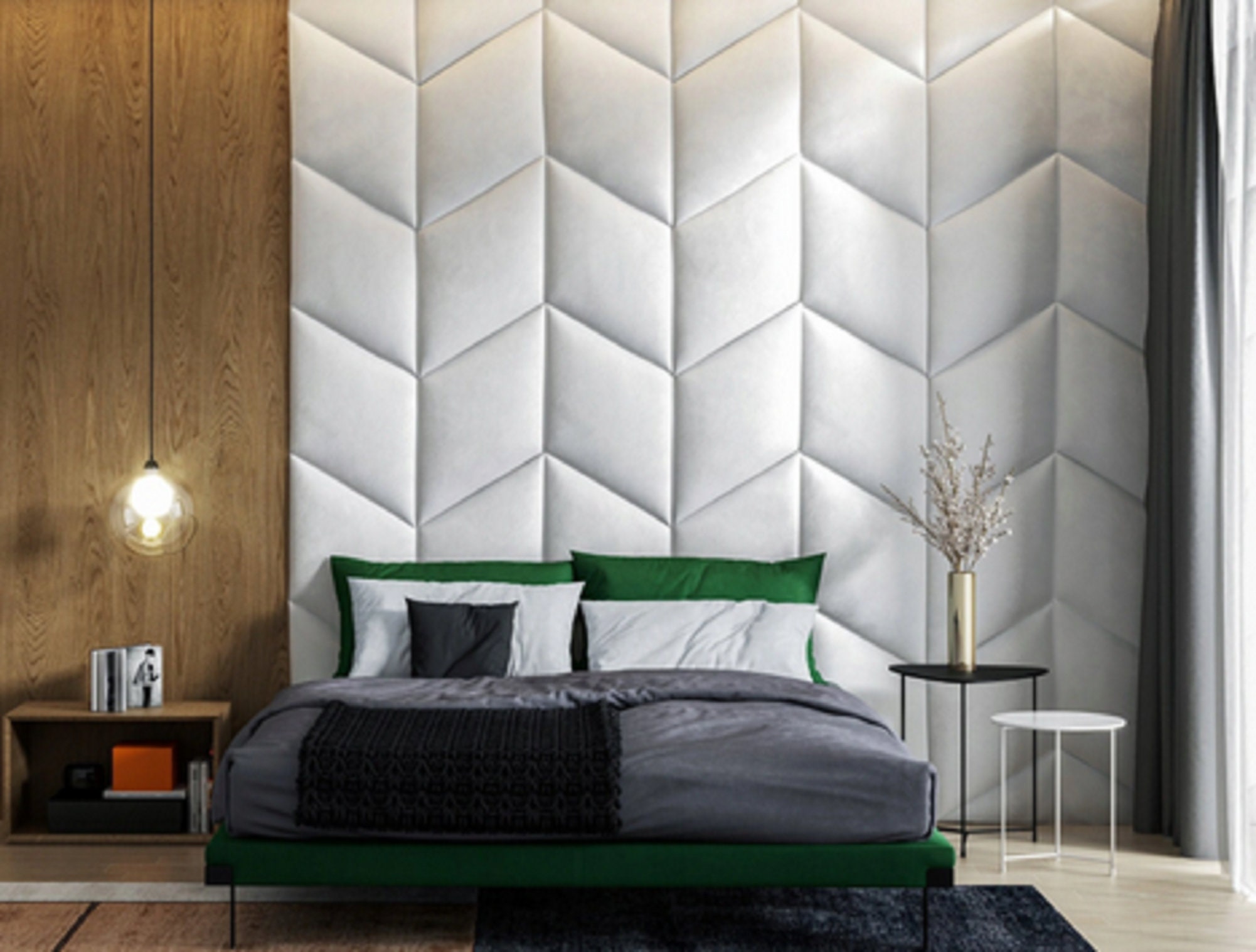 Luxury Upholstered Rhombus Soft Wall Panels Upholstered Head - Etsy