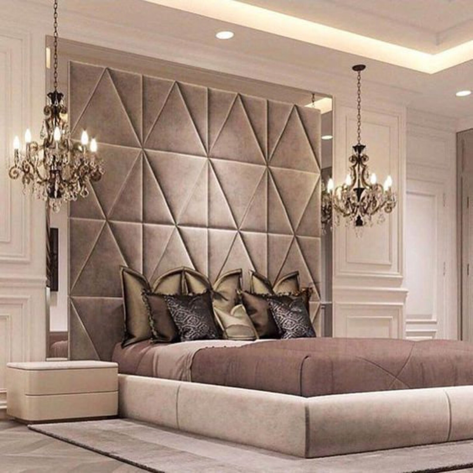 Luxury Triangles Upholstered Soft Wall Panels, Headboard Panel ...