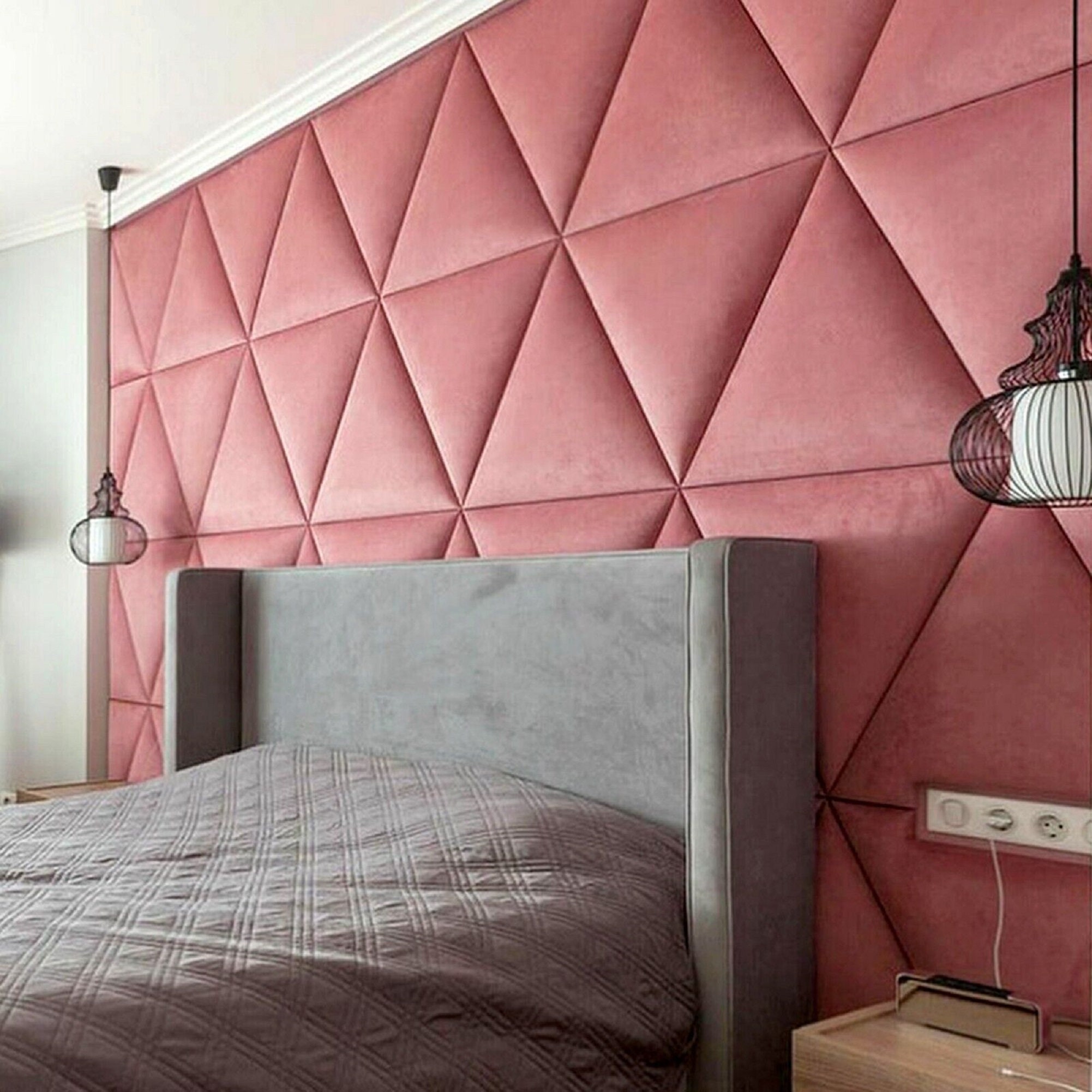 Luxury Triangles Upholstered Soft Wall Panels, Headboard Panel ...