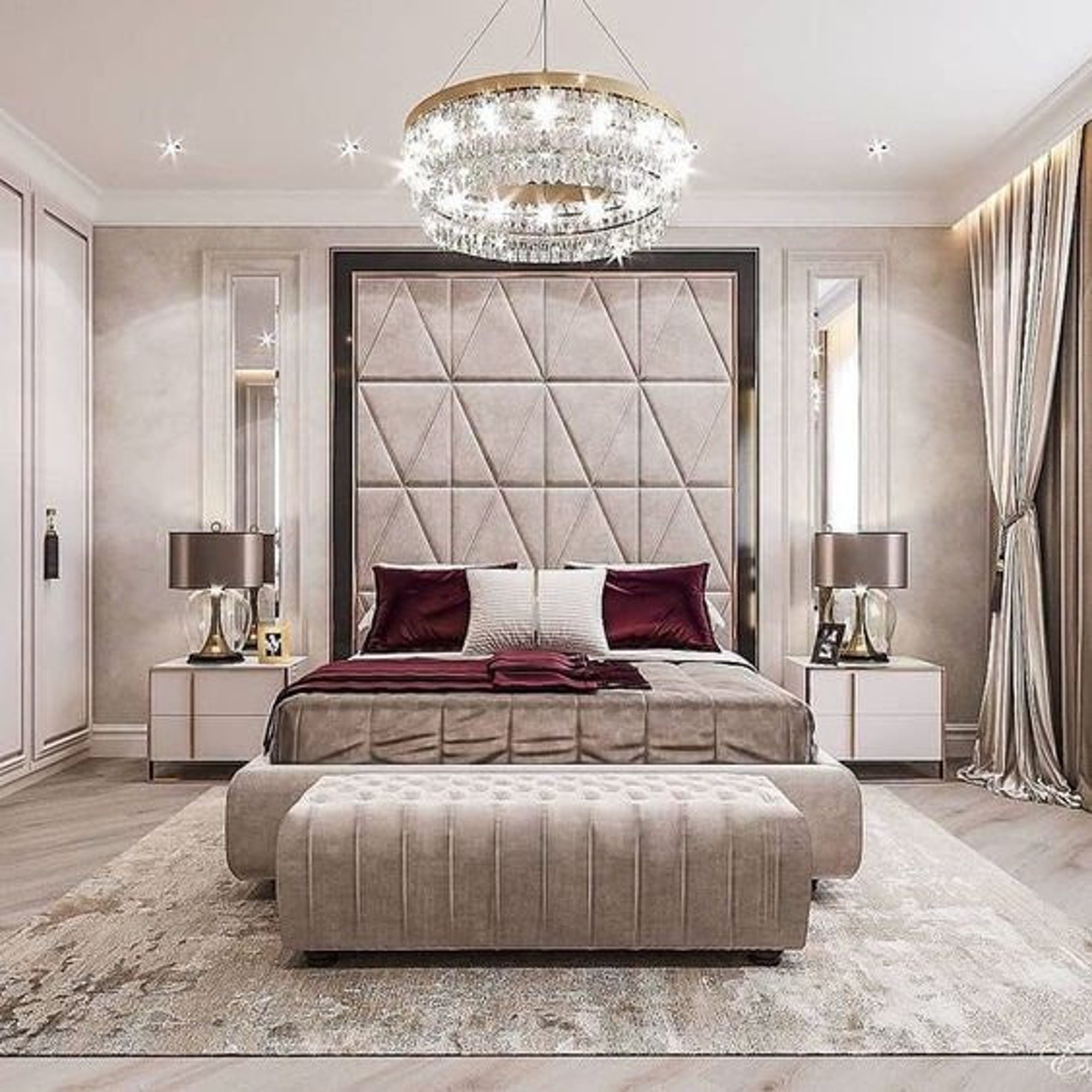 Luxury Triangles Upholstered Soft Wall Panels, Headboard Panel ...