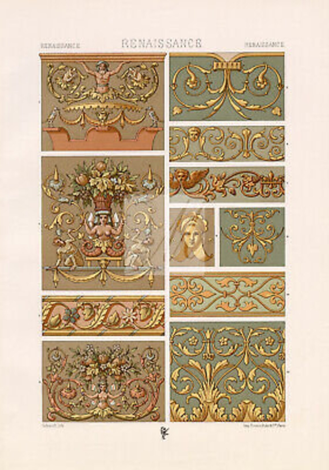 RENAISSANCE Border and Embellishment Design RACINET Vintage | Etsy