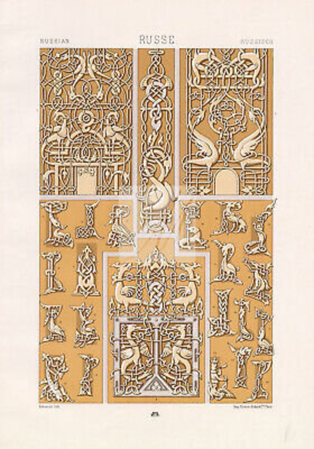 Racinet's Russian Border & Frame Design Vintage Plate Art - Etsy