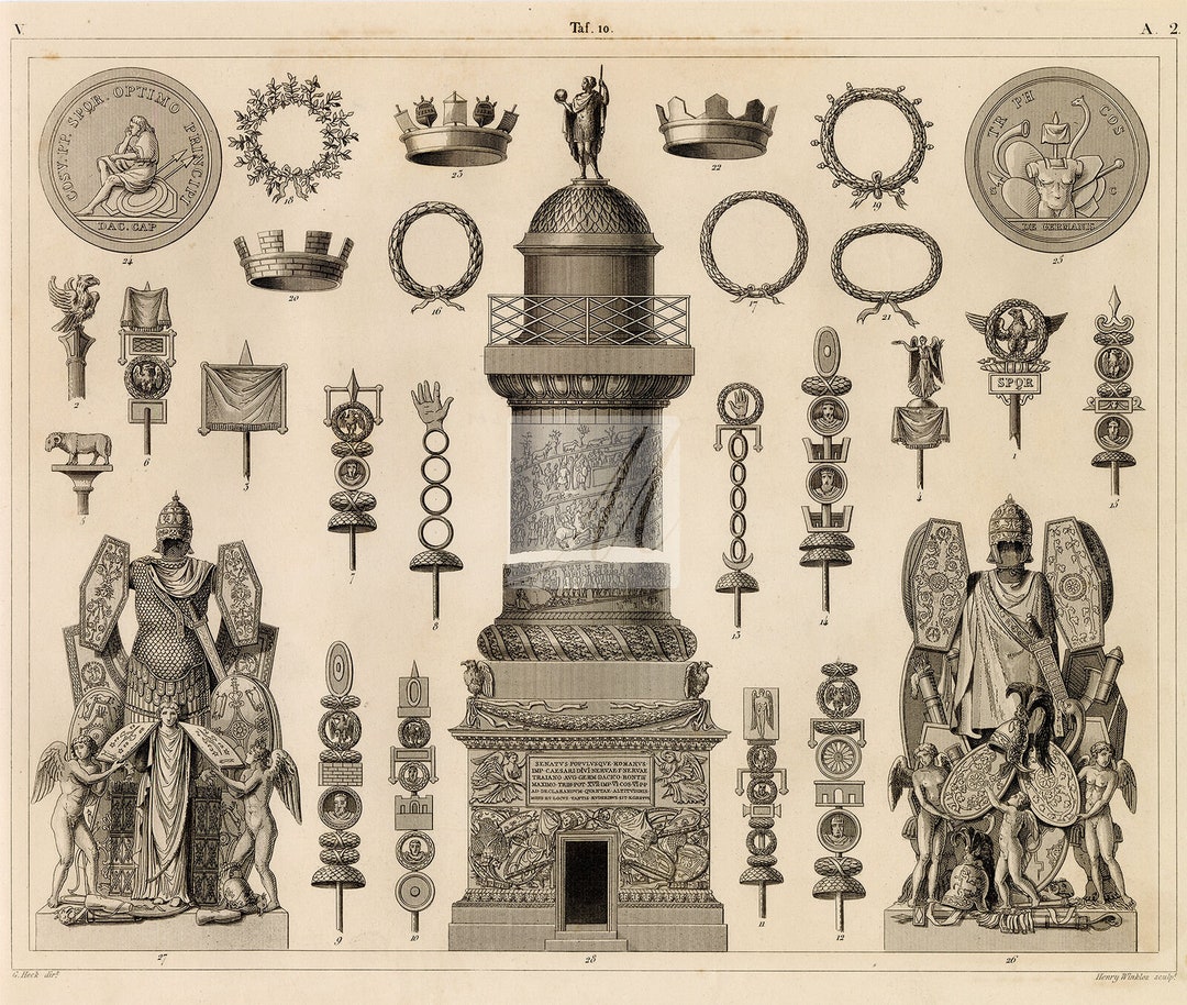 ROMAN Legion Eagles Field Badges Crowns and Medals 1851 - Etsy