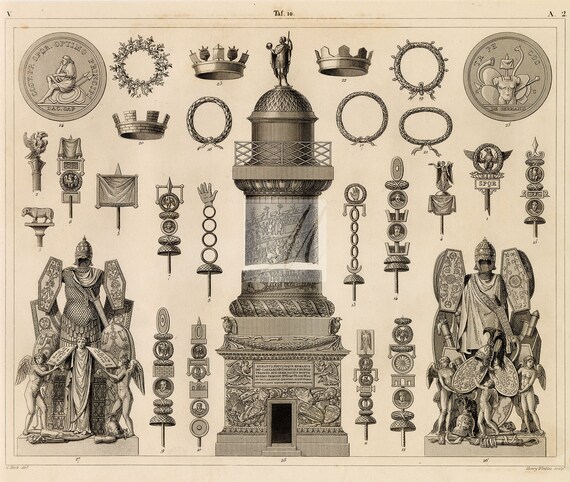 ROMAN Legion Eagles Field Badges Crowns and Medals 1851 - Etsy