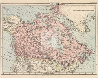Samuel De Champlain: Map of Canada. Antique/vintage Map. Fine Art Print ...