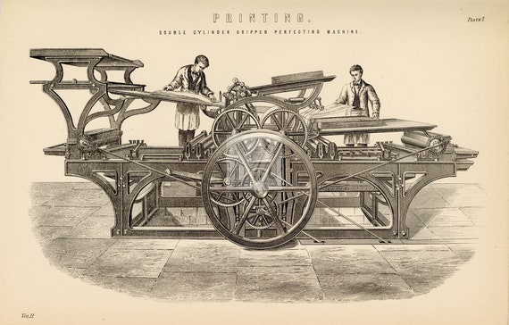 PRINTING Press Antique 1880 Print William Mackenzie 1880 | Etsy