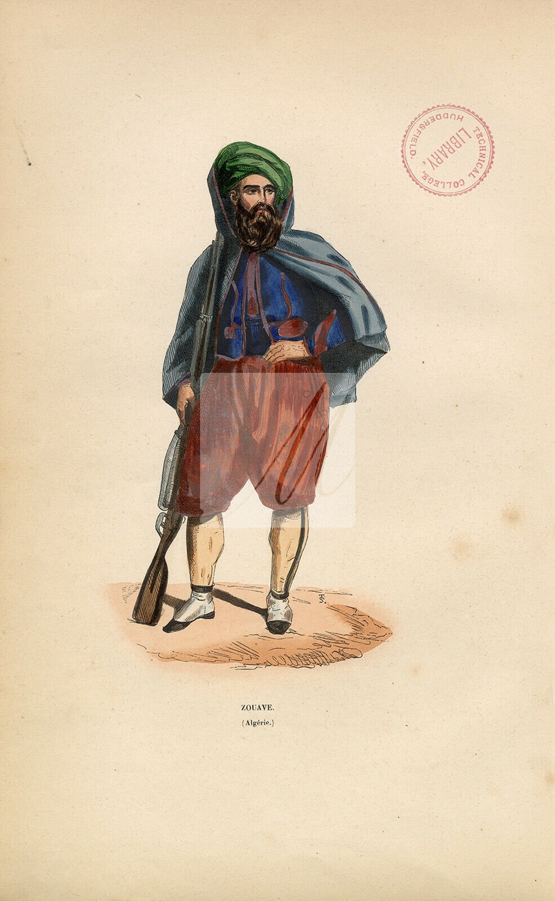 Algerian Infantry Corps 1843 Native Military Uniform Antique - Etsy